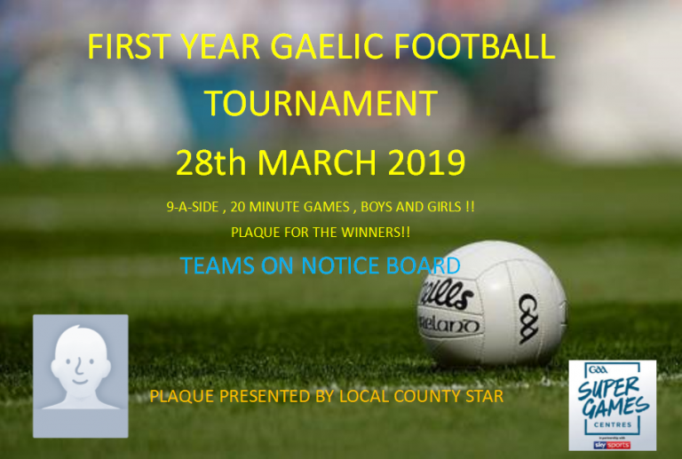 1st Year Gaelic Football Tournament - Holy Rosary College